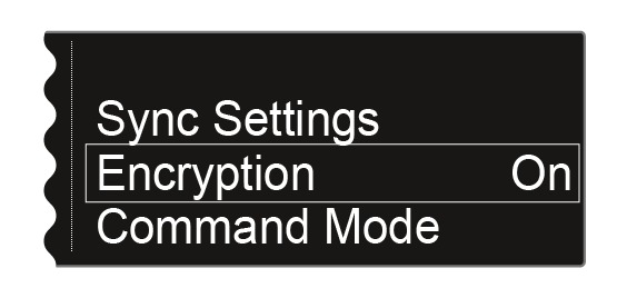 Encryption menu item
