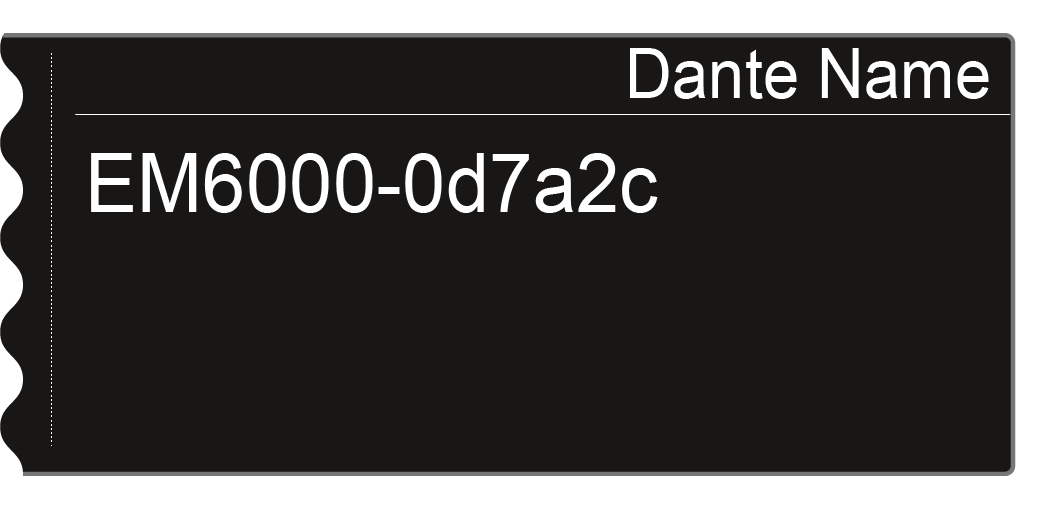 System -> Dante Settings (only EM 6000 DANTE) menu item