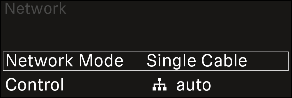 System -> Network menu item