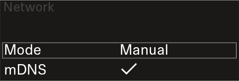 System -> Network menu item