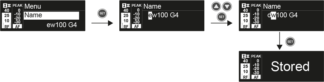 Name menu item