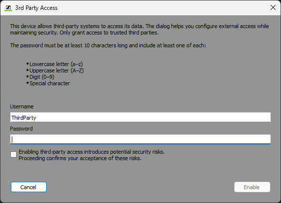Enable Third Party Access