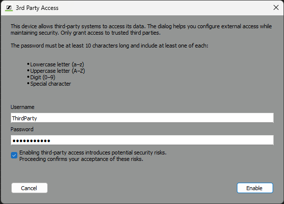 Enable Third Party Access