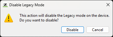 Enable Legacy Mode